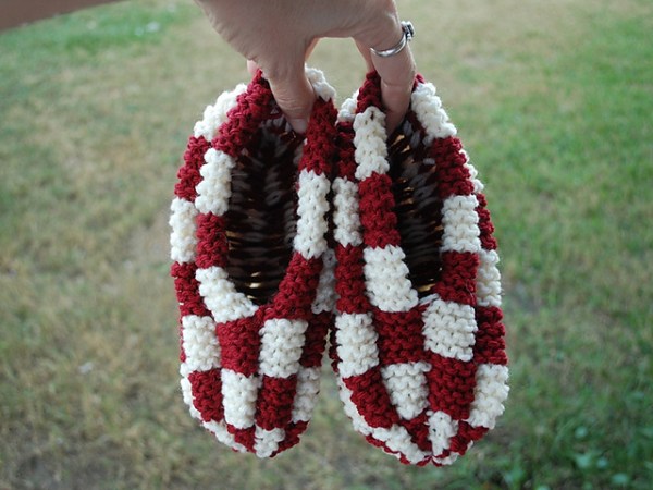 Checkerboard Slippers | Knit Run, Purl Run
